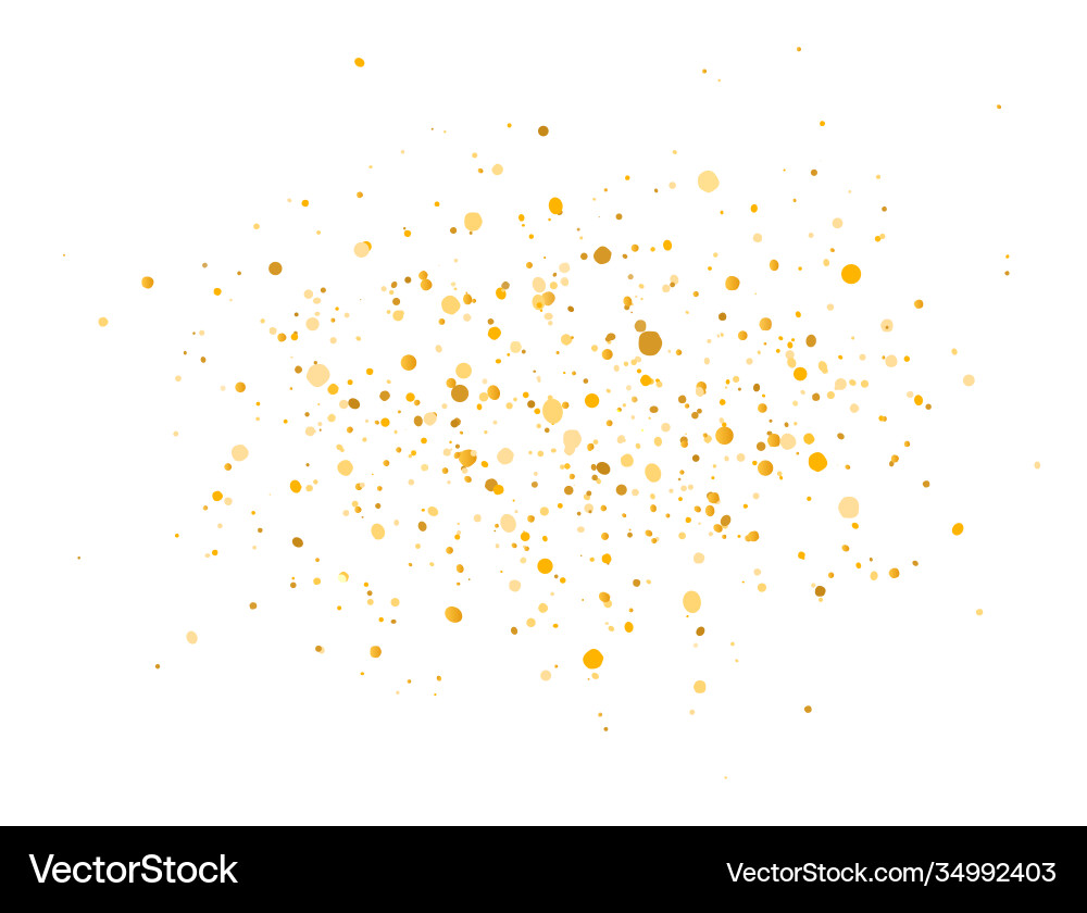 Golden glitter splash on white background gold Vector Image