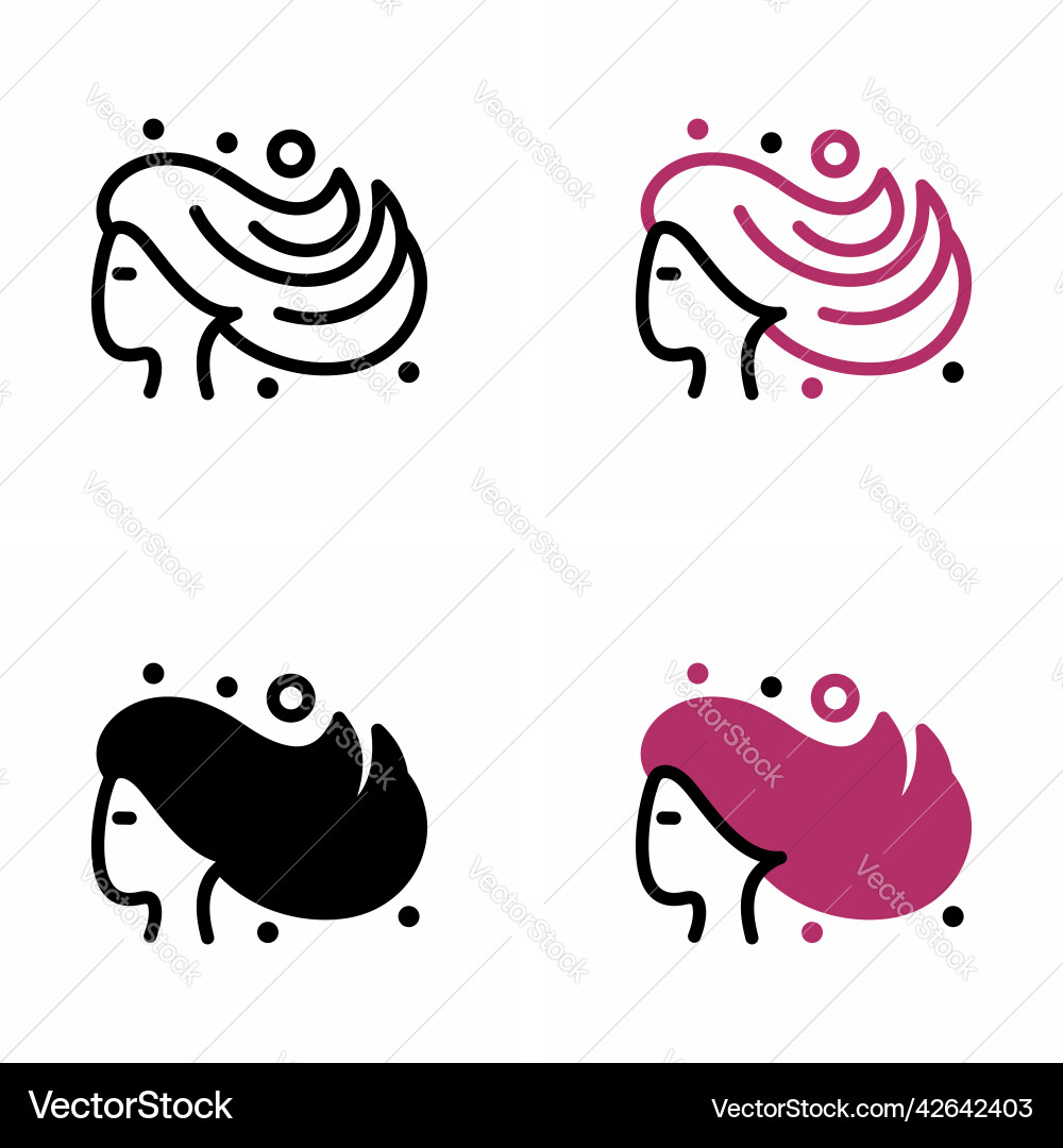 Head and hair color icon Royalty Free Vector Image