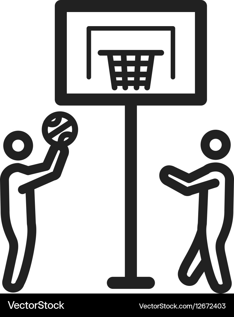 Kids playing basketball Royalty Free Vector Image