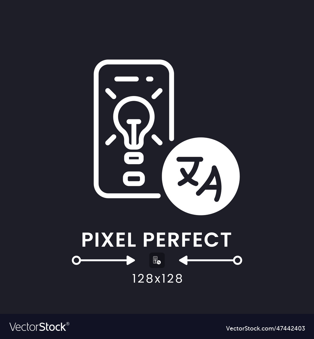 Language learning app white solid desktop icon Vector Image