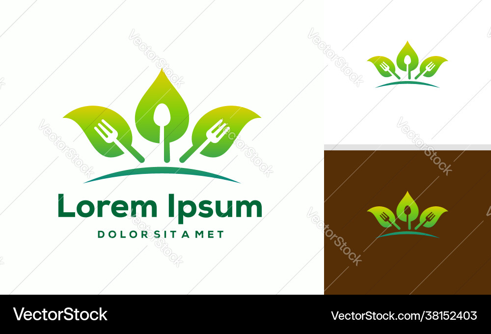 Nature food logo designs concept leaf Royalty Free Vector