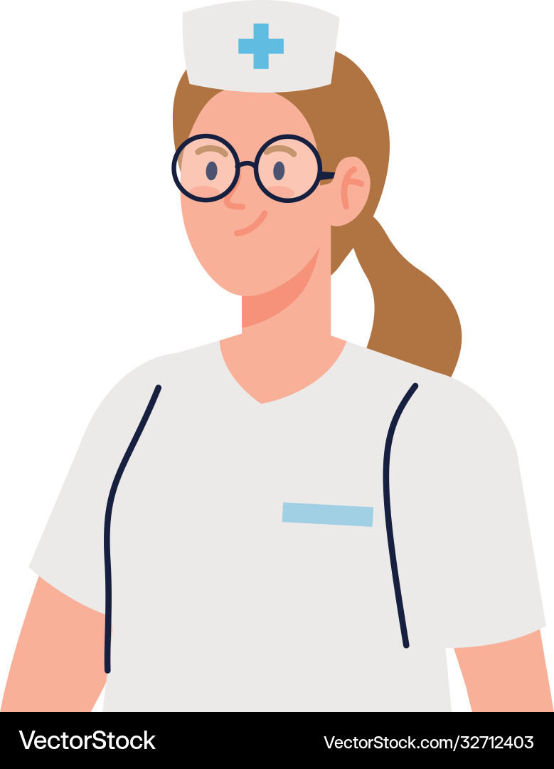Nurse with uniform female on white Royalty Free Vector Image
