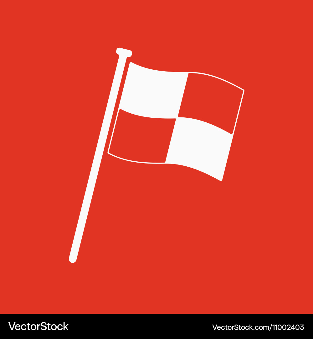 Race flag icon finish symbol flat Royalty Free Vector Image