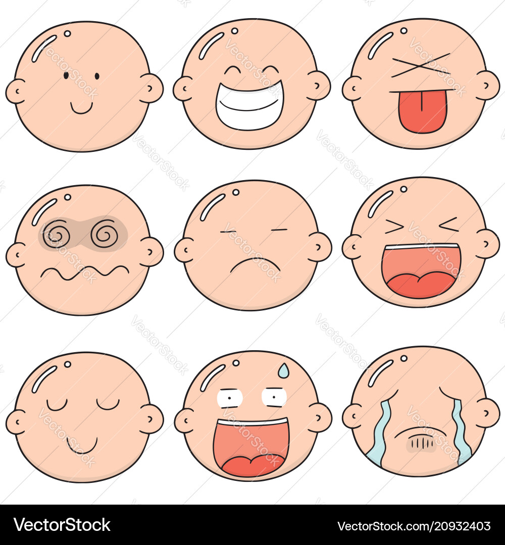 Set of cartoon face Royalty Free Vector Image - VectorStock