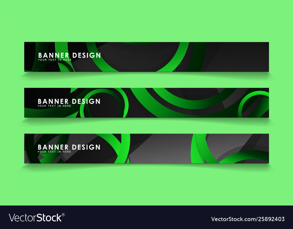 Set rectangular banners with background dark Vector Image