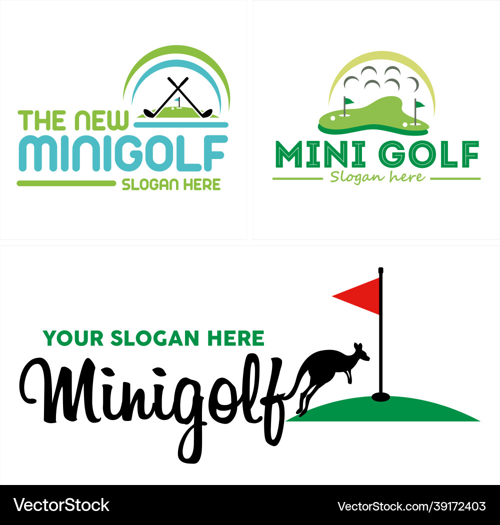Sport golf with golf course and kangaroo logo Vector Image