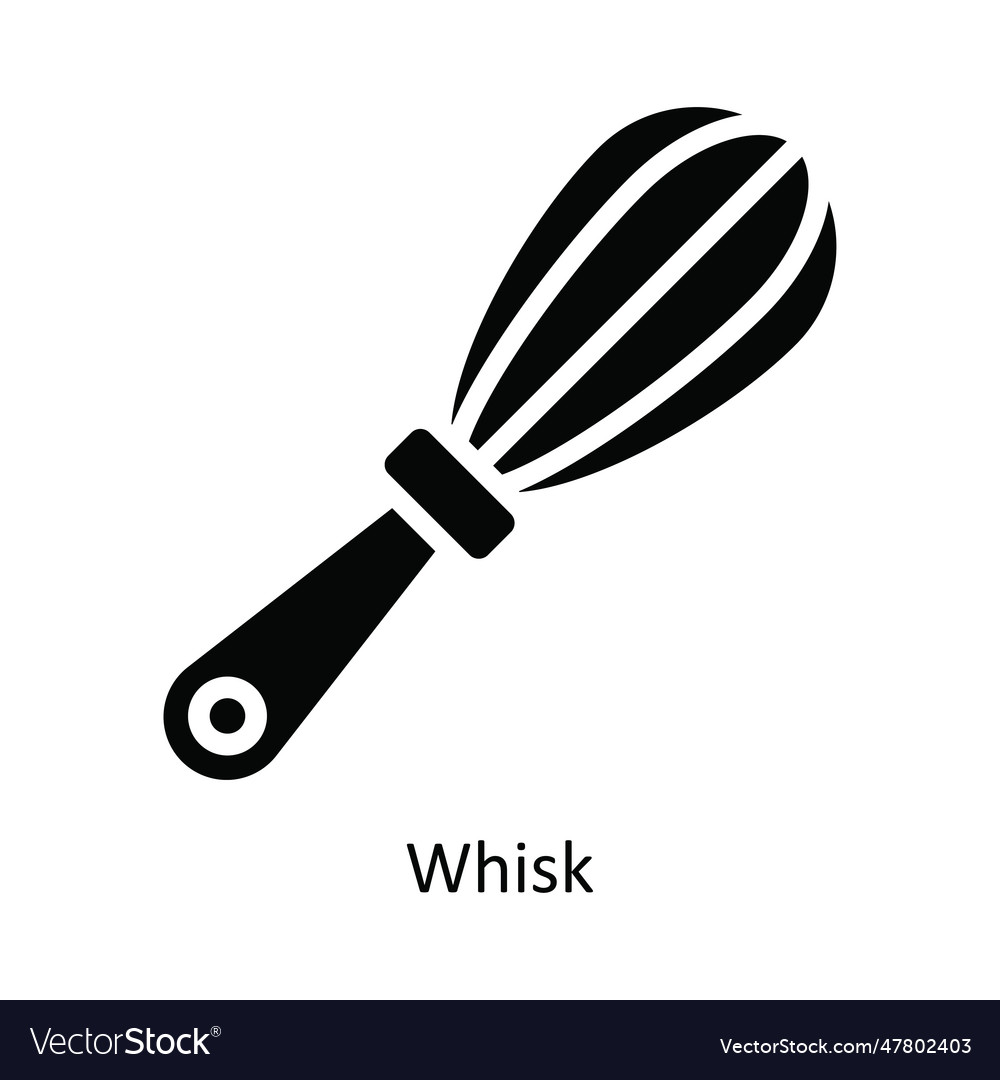 Whisk solid icon design ki Royalty Free Vector Image