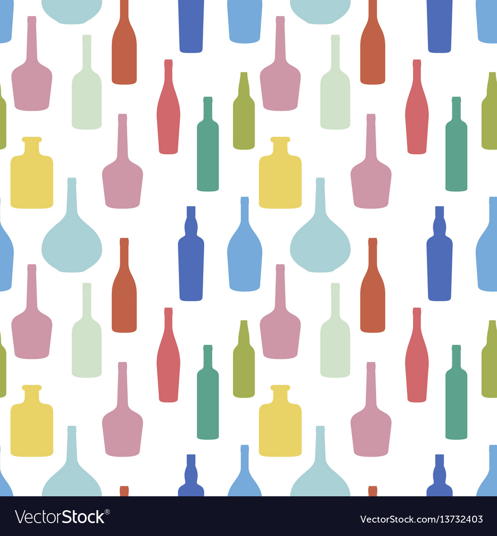 Wine bottles pattern Royalty Free Vector Image