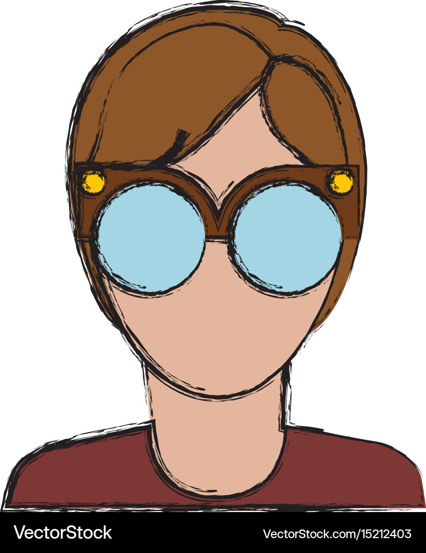 Woman wearing glasses icon Royalty Free Vector Image