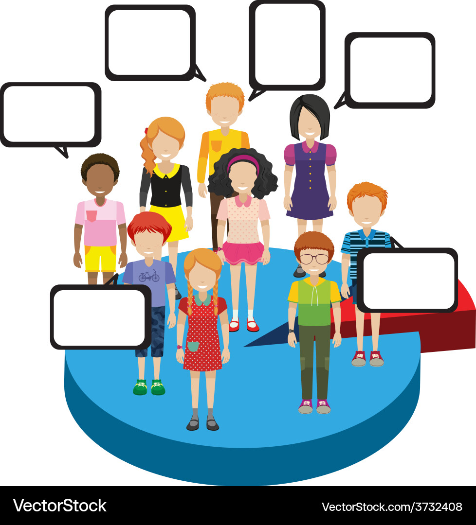 A group of faceless people with empty callouts Vector Image