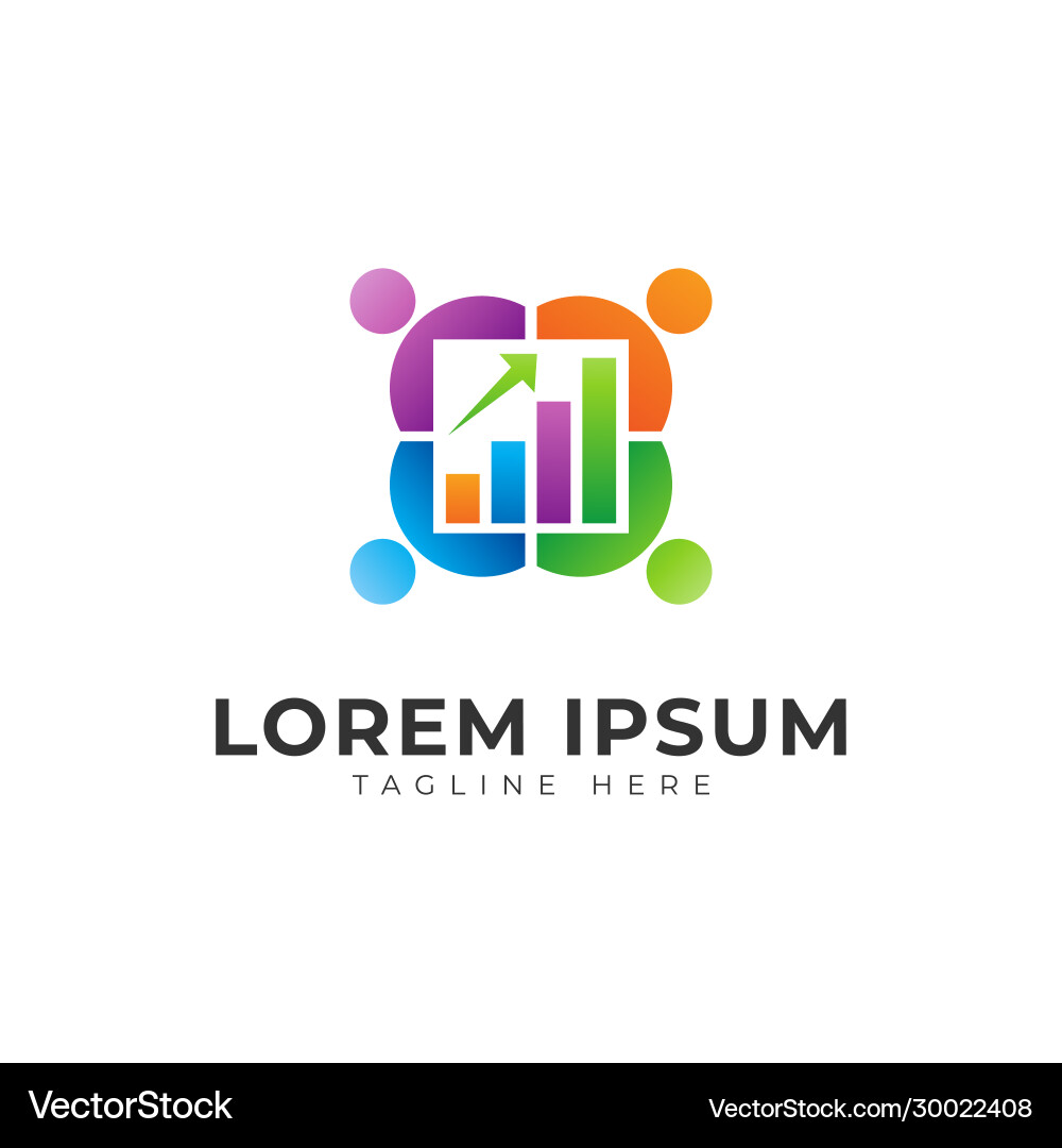 Business finance teamwork chart modern logo Vector Image