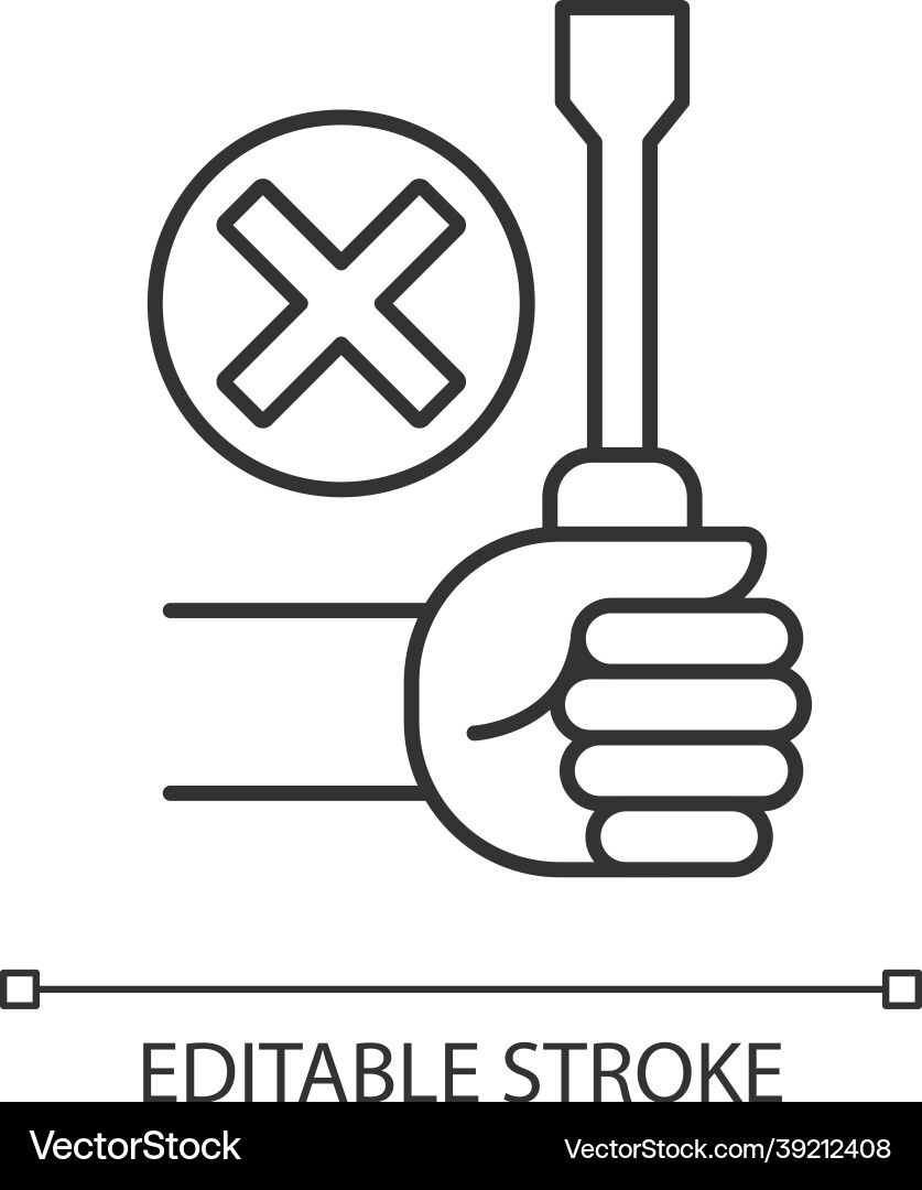 Do not repair yourself linear manual label icon Vector Image