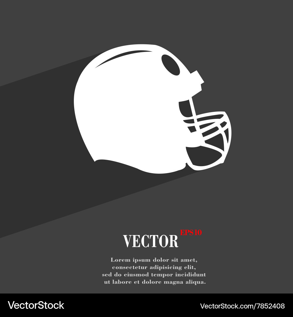 Football helmet symbol flat modern web design Vector Image