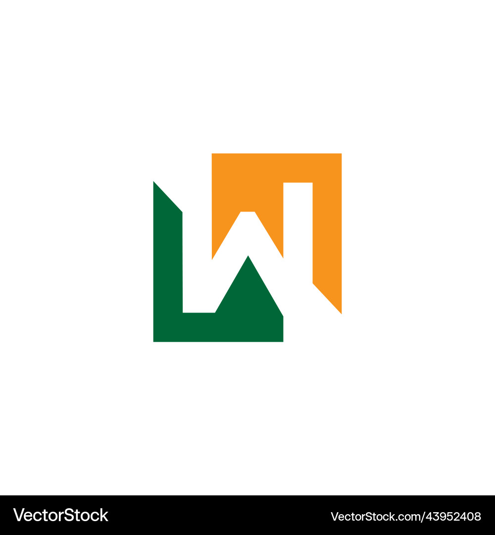 Letter lw colorful square logo Royalty Free Vector Image