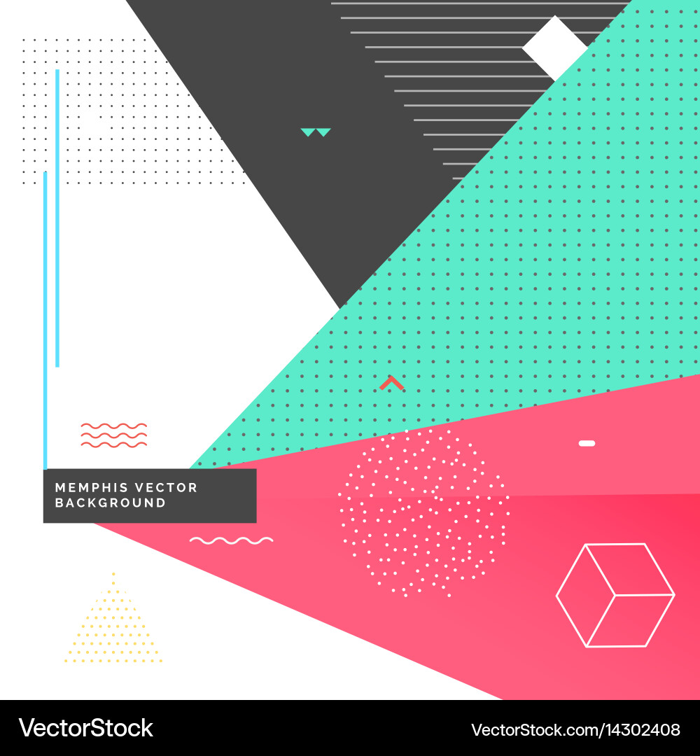Memphis style background with colorful shapes Vector Image