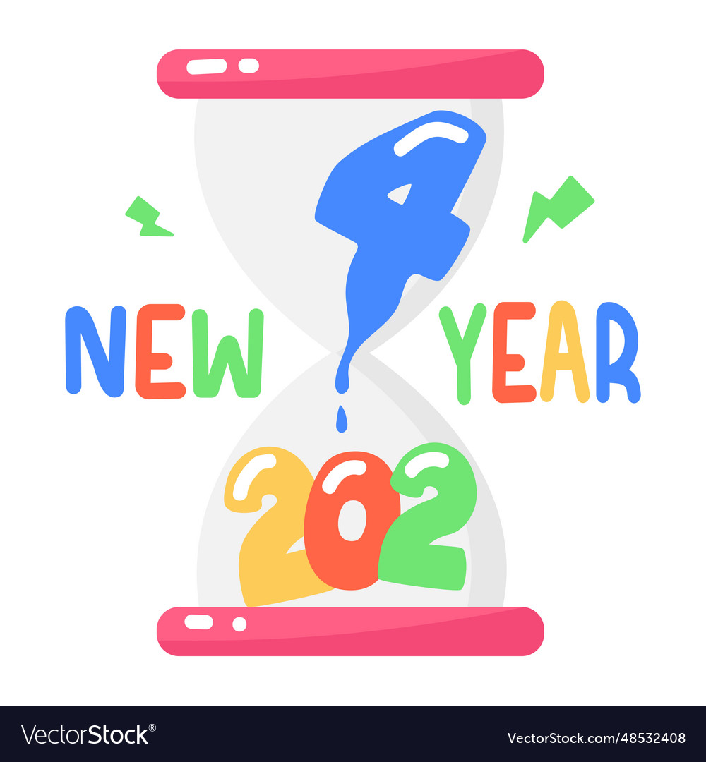 New year timer Royalty Free Vector Image - VectorStock