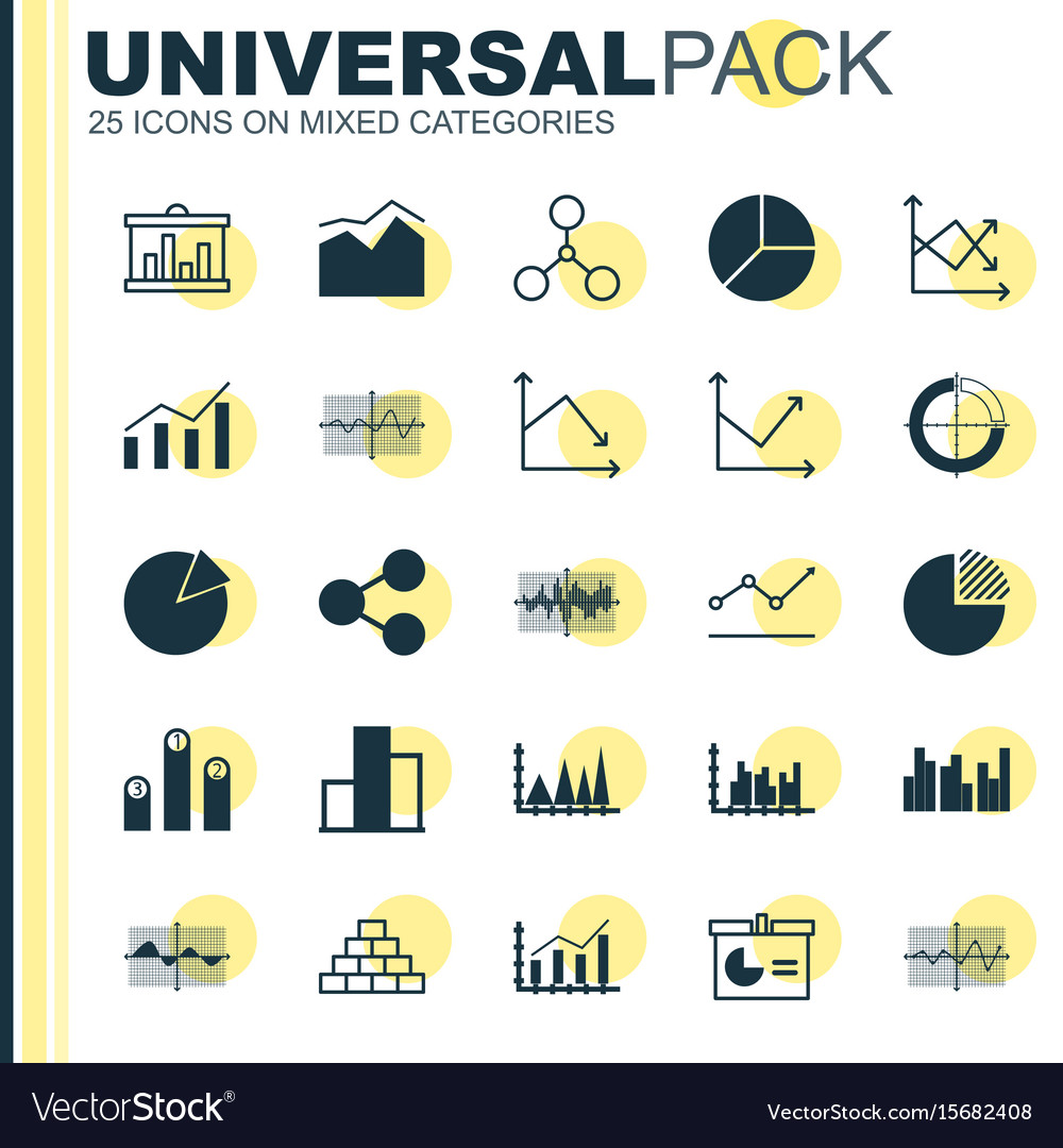 Set of graphs diagrams and statistics icons Vector Image