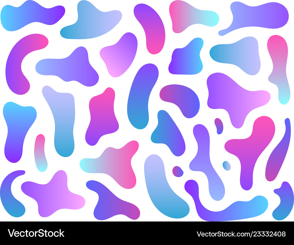 Set of isolated elements in holographic Royalty Free Vector