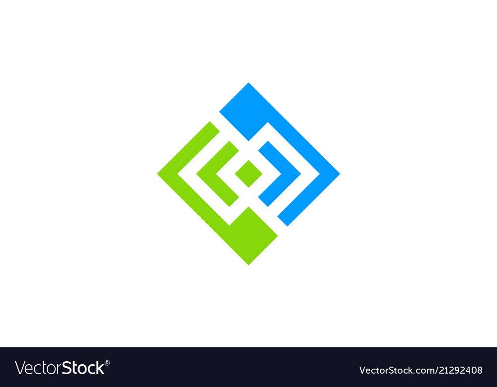 Square technology logo Royalty Free Vector Image