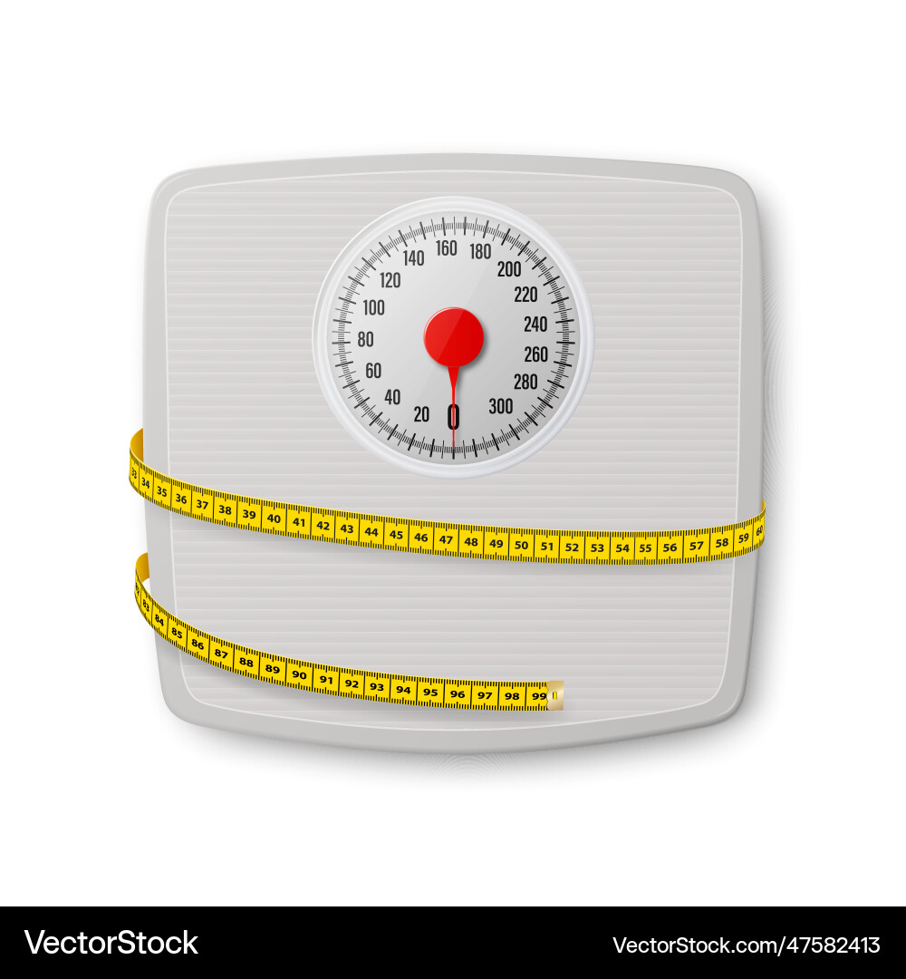 3d realistic bathroom scales with measuring Vector Image