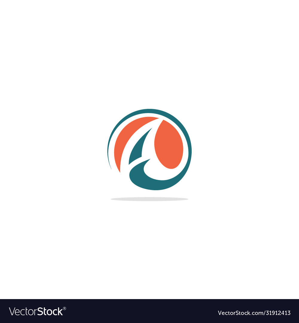 A initial round colored logo Royalty Free Vector Image