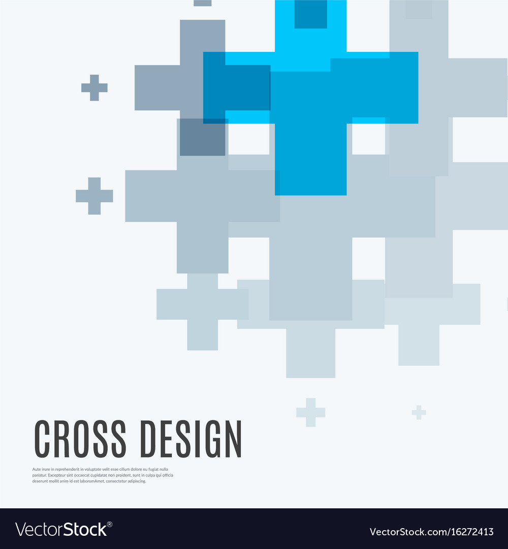 Abstract design elements with cross Royalty Free Vector