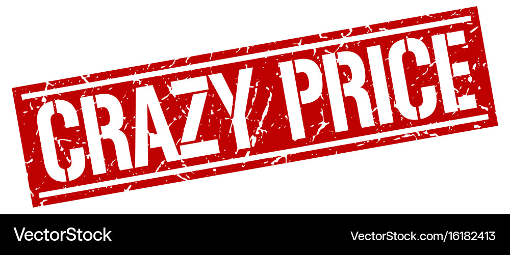 Crazy price square grunge stamp Royalty Free Vector Image