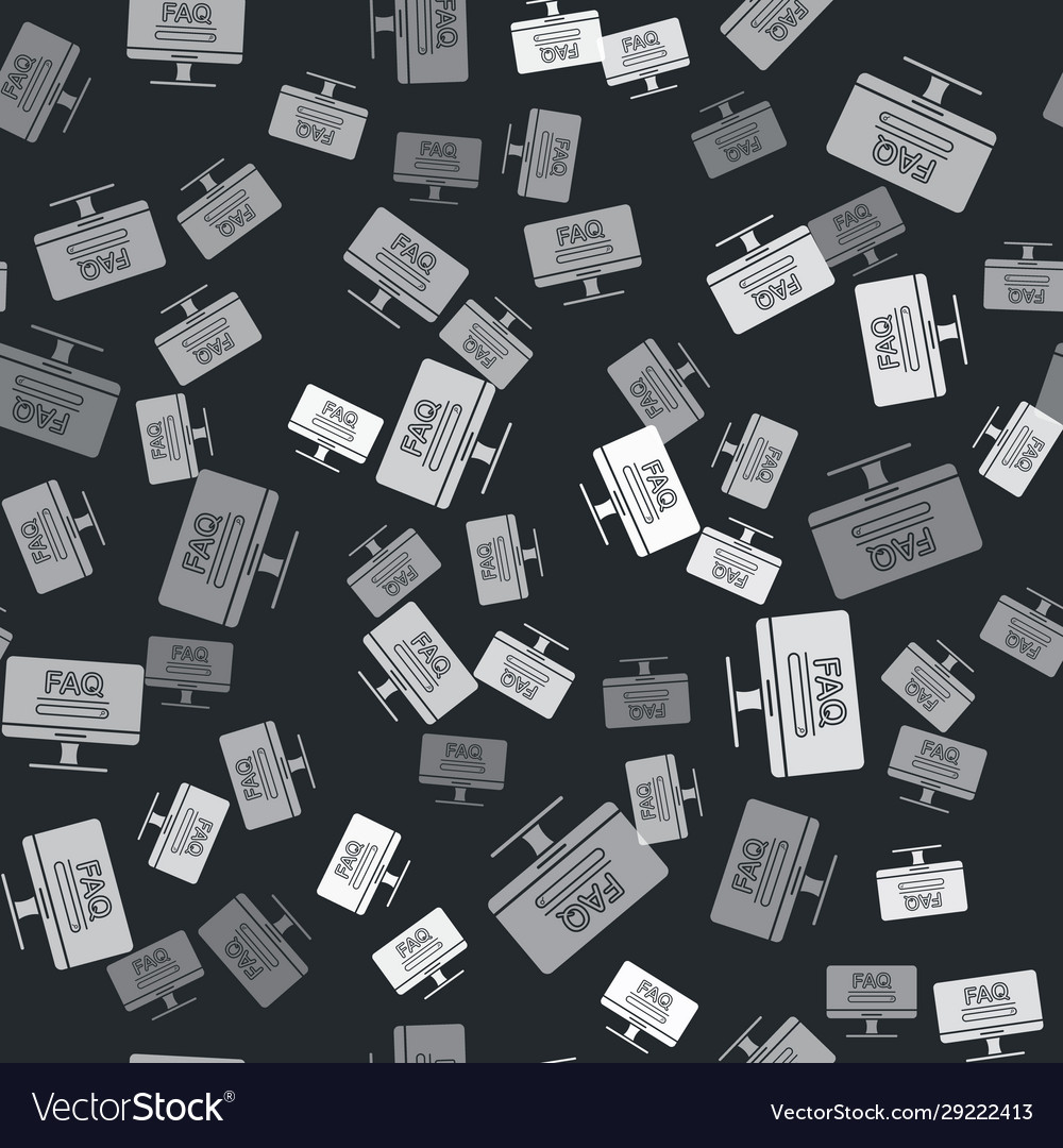 Grey computer monitor with text faq information Vector Image