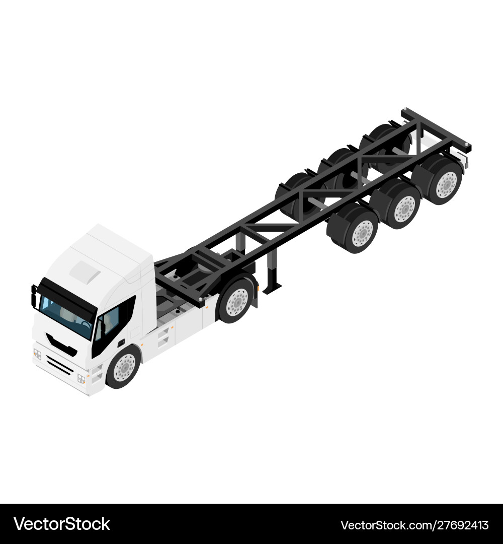 Heavy transport truck without container isometric Vector Image