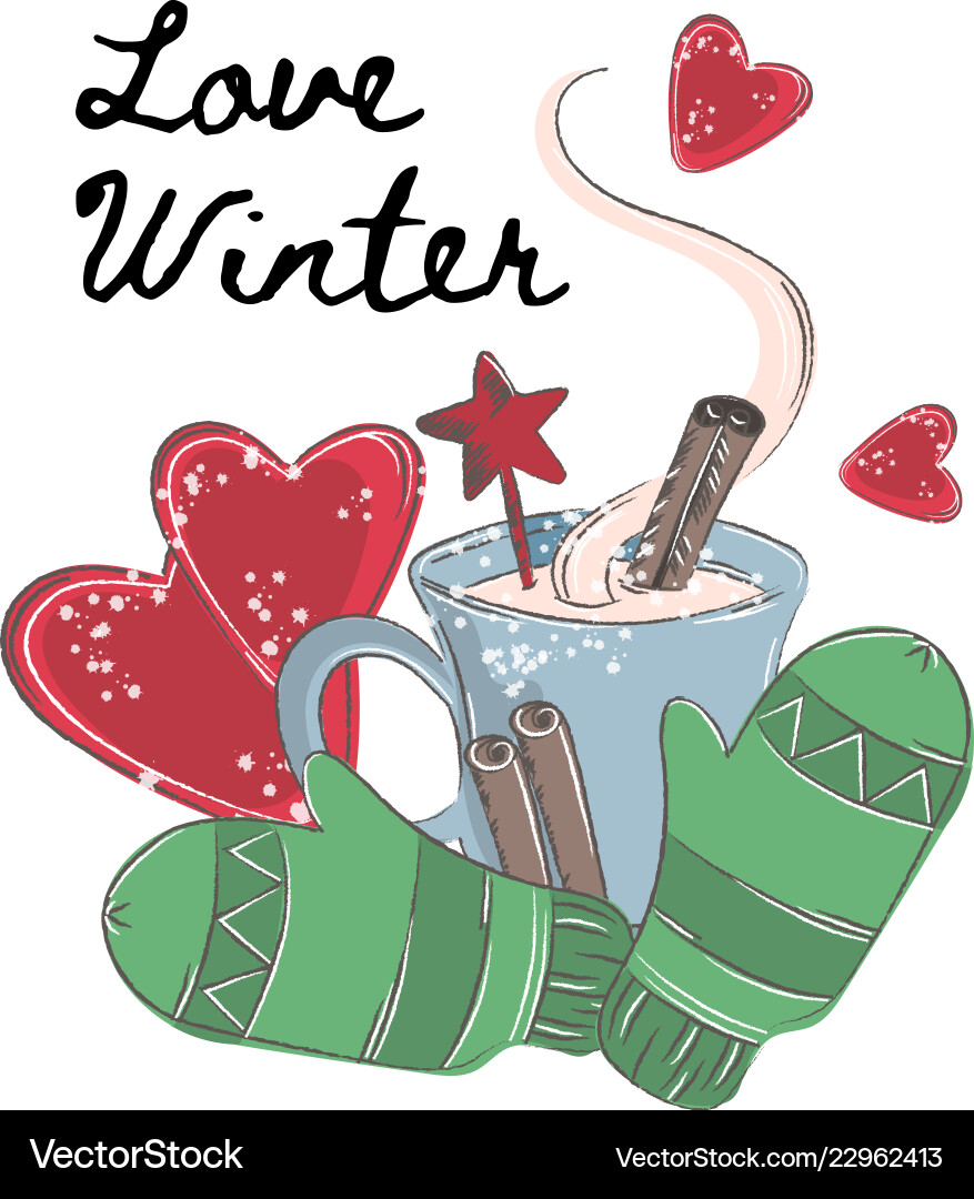 Love winter christmas color Royalty Free Vector Image