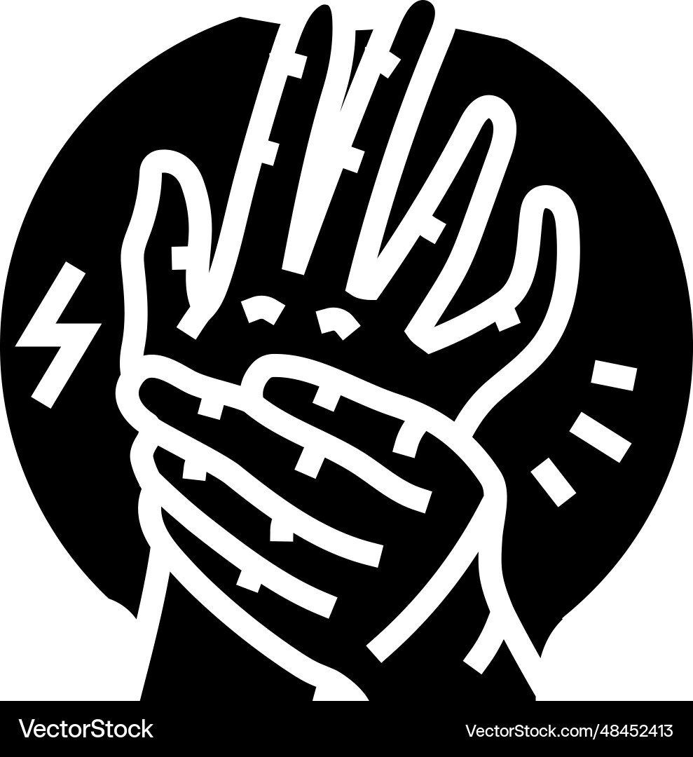 Numbness tingling disease symptom glyph icon Vector Image