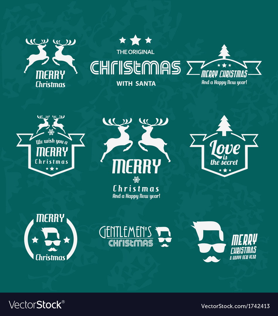 Set of christmas vintages Royalty Free Vector Image