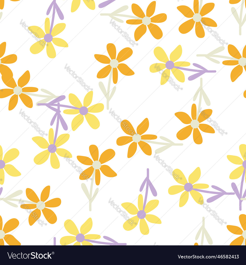 Stylized tropical simple flower seamless pattern Vector Image
