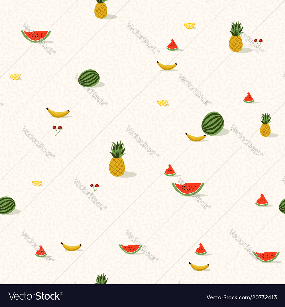 Tropical summer fruit background pattern Vector Image