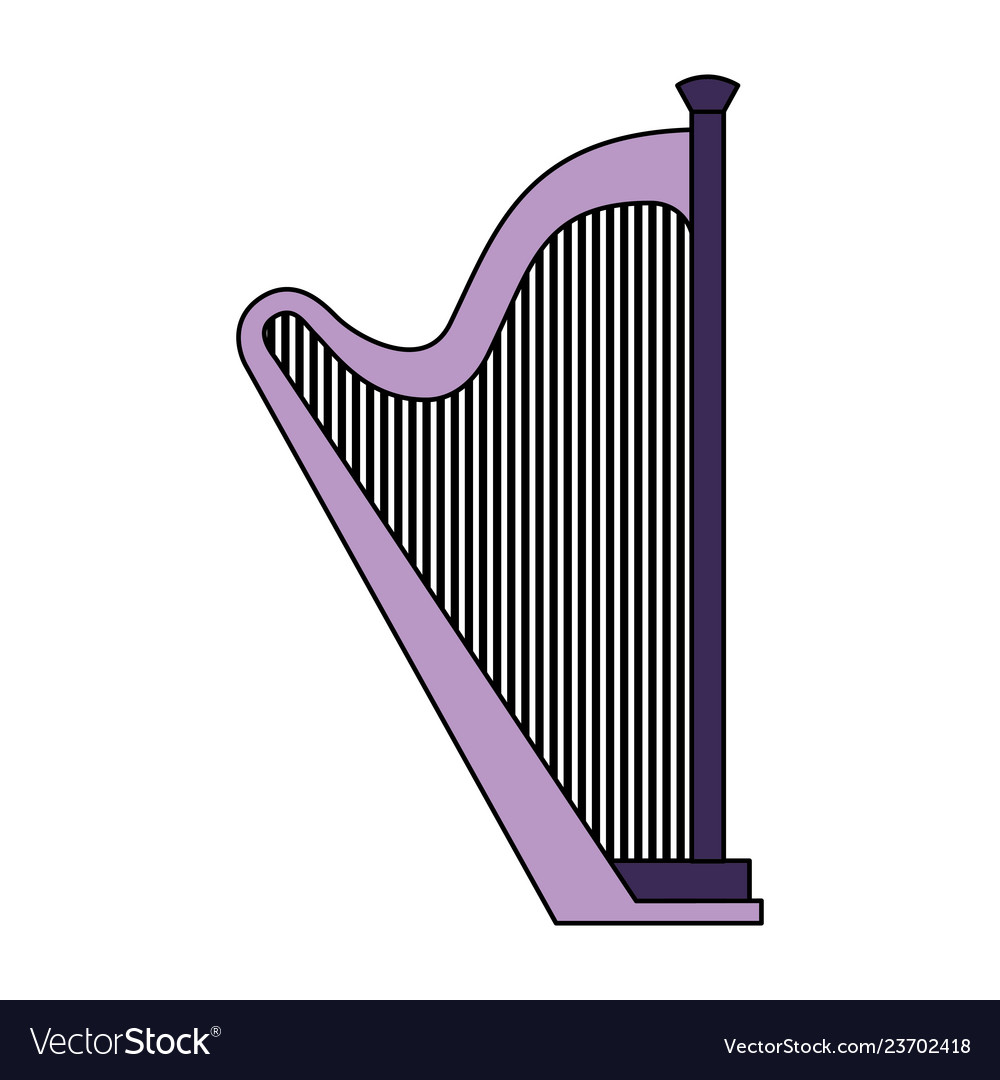 Classic music instrument harp Royalty Free Vector Image