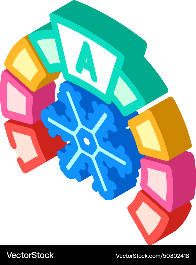 Cooling energy efficient isometric icon Royalty Free Vector