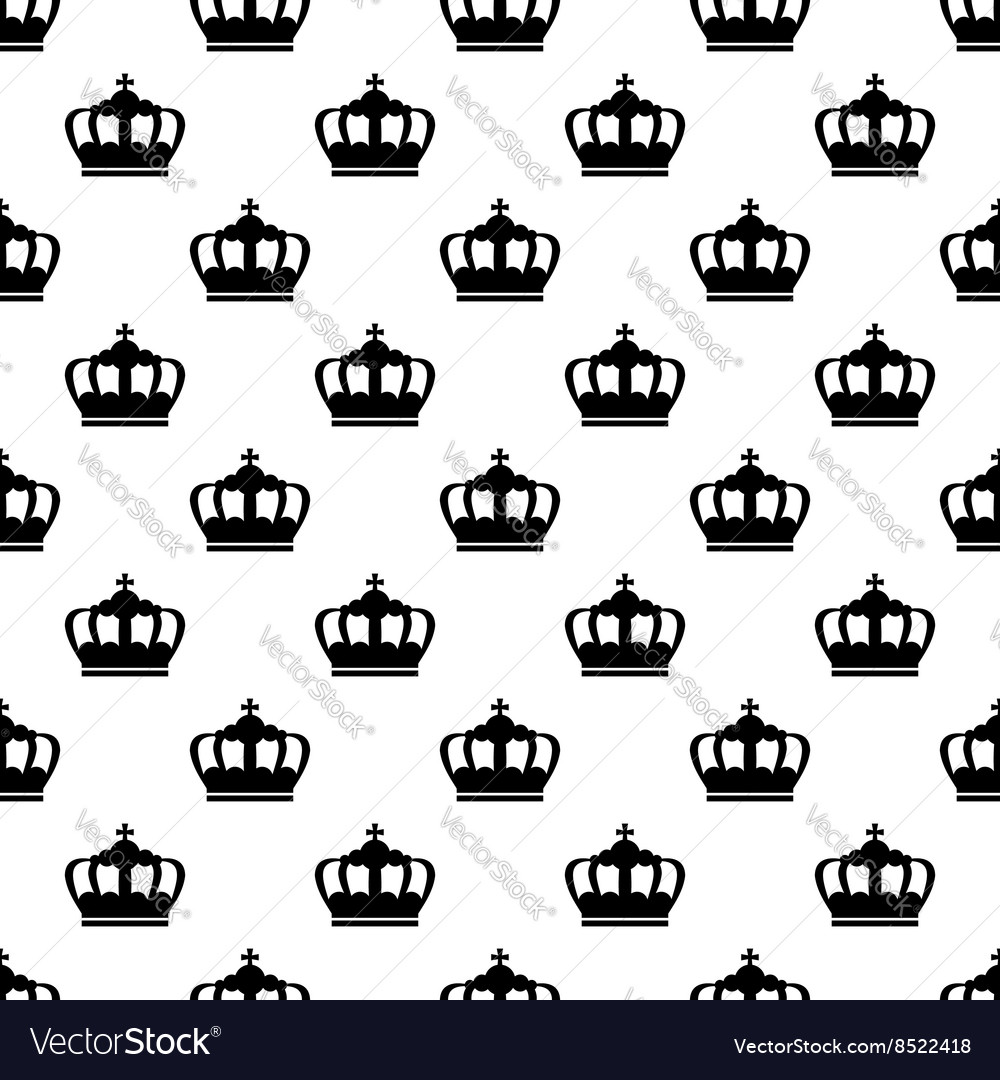 Crown pattern seamless Royalty Free Vector Image