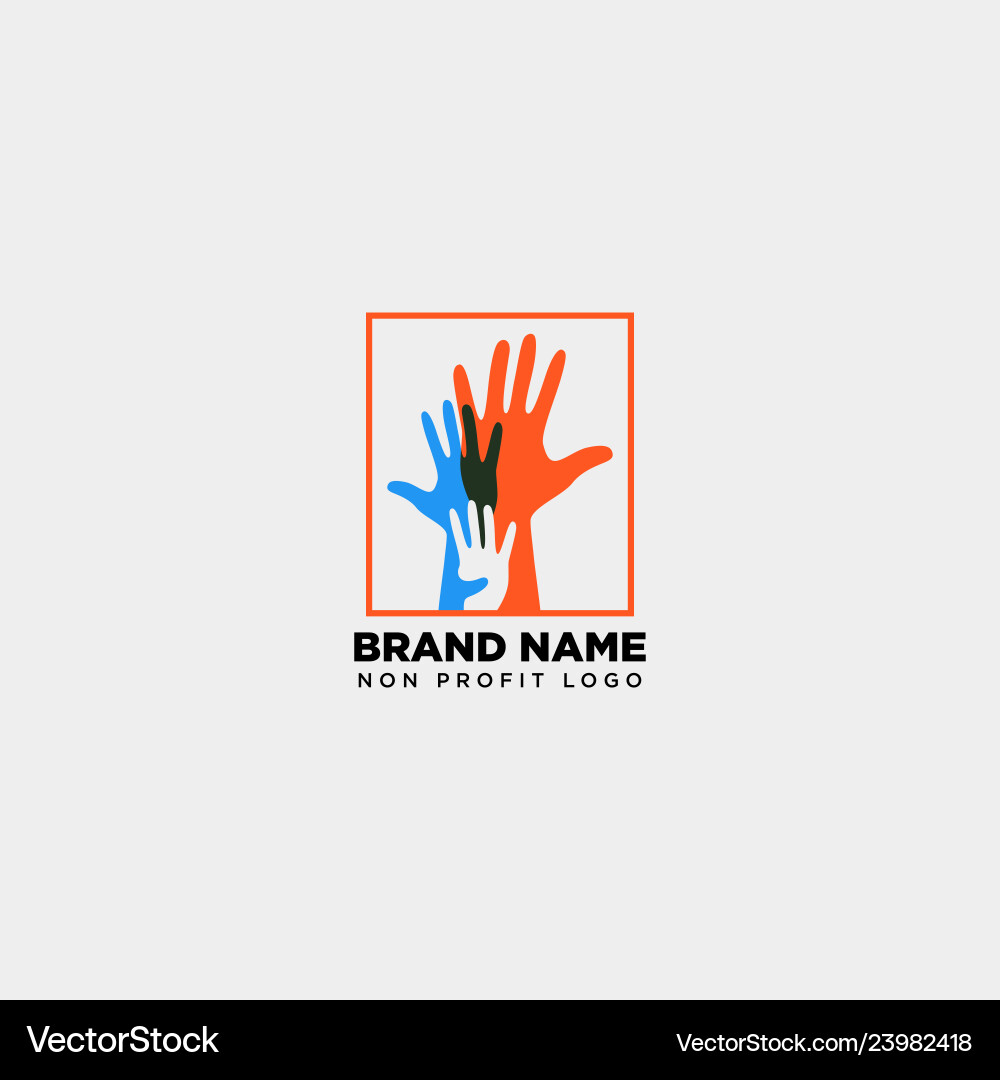 Hand care non profit logo template icon element Vector Image