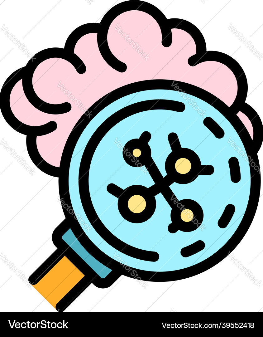 Inspect coronavirus icon color outline Royalty Free Vector