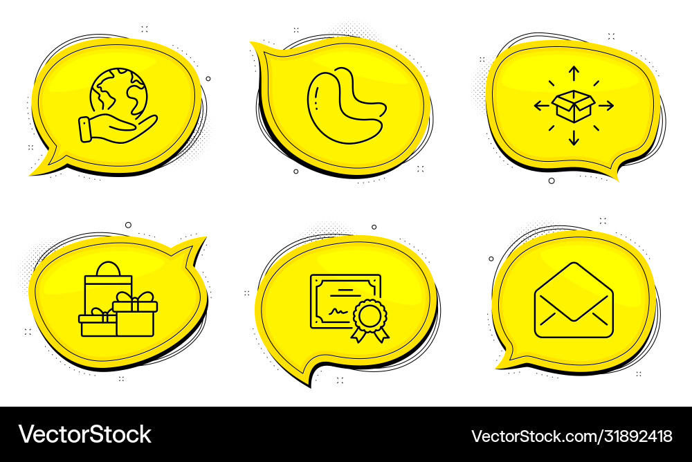 Mail shopping and parcel delivery icons set Vector Image
