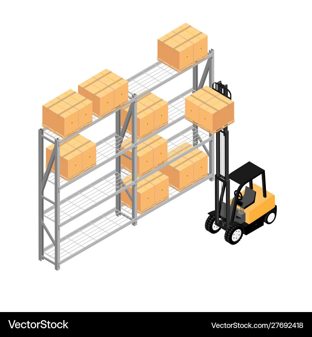Metal rack isolated on white background isometric Vector Image