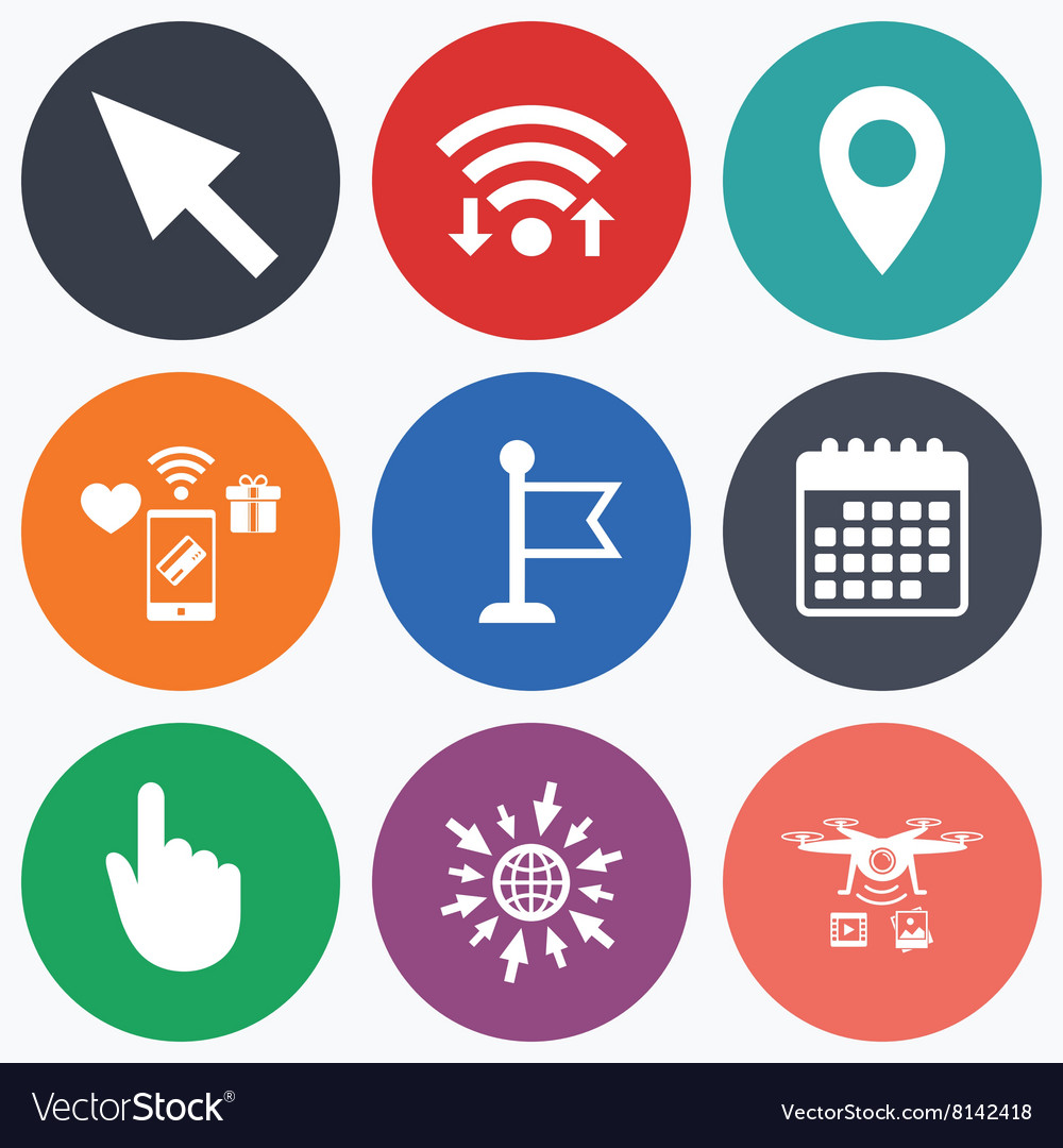 Mouse cursor icon hand or flag pointer symbols Vector Image