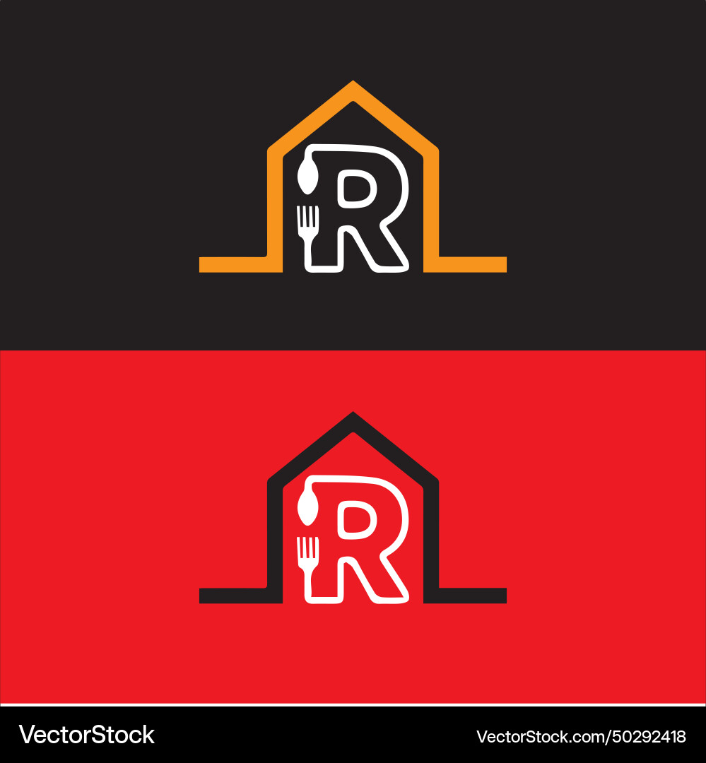 R food logo rastaurent Royalty Free Vector Image