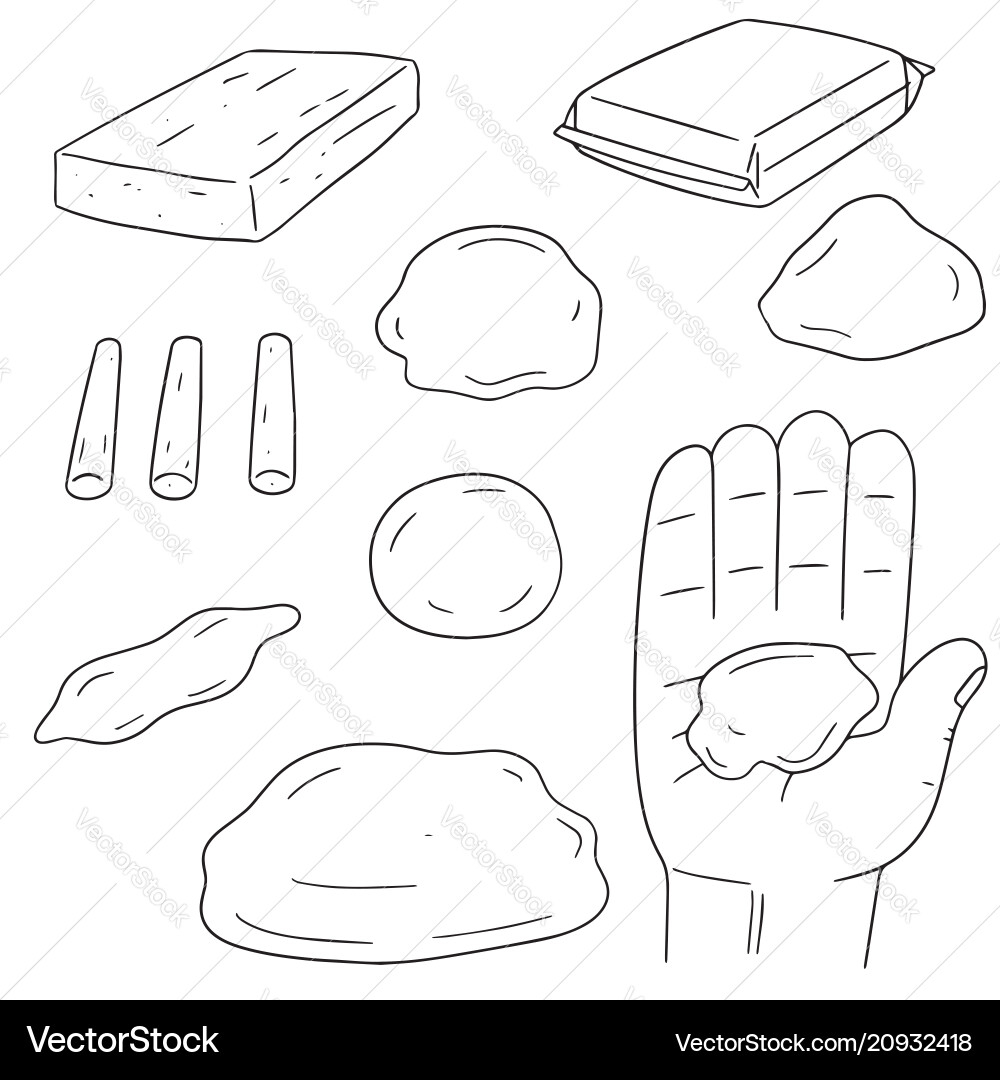 Set of clay for kid Royalty Free Vector Image - VectorStock