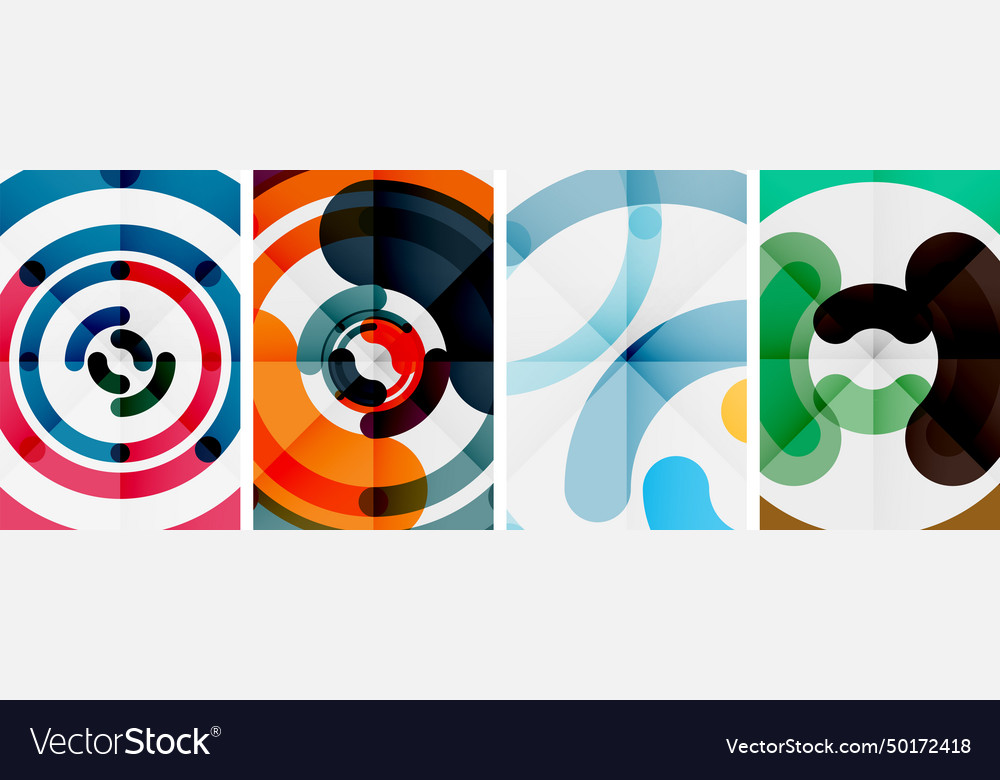 Set of line design circle posters Royalty Free Vector Image