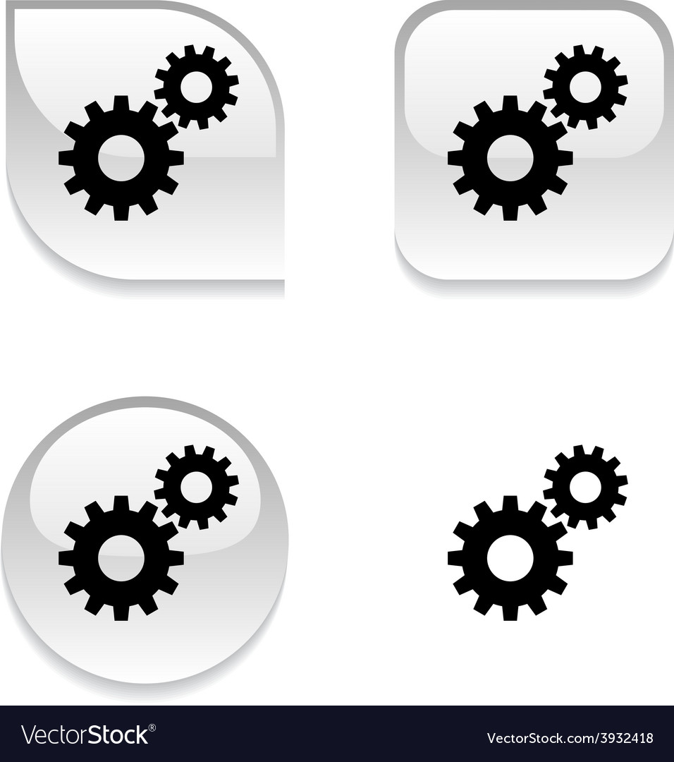 Settings glossy button Royalty Free Vector Image