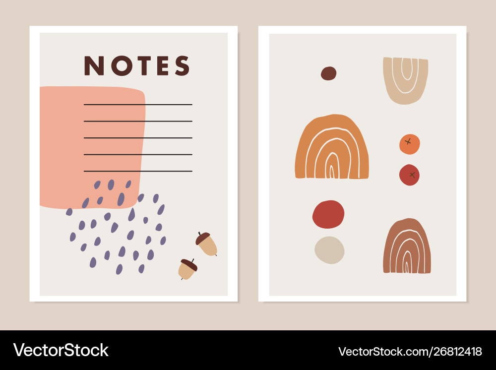 Trendy set modern journaling cards invitations Vector Image