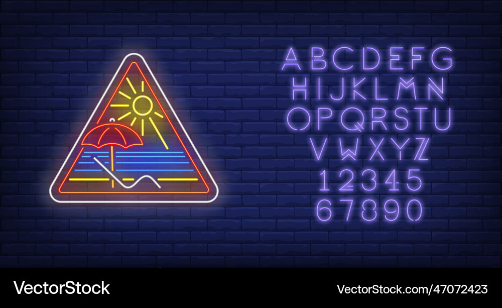 Beach resort neon sign Royalty Free Vector Image