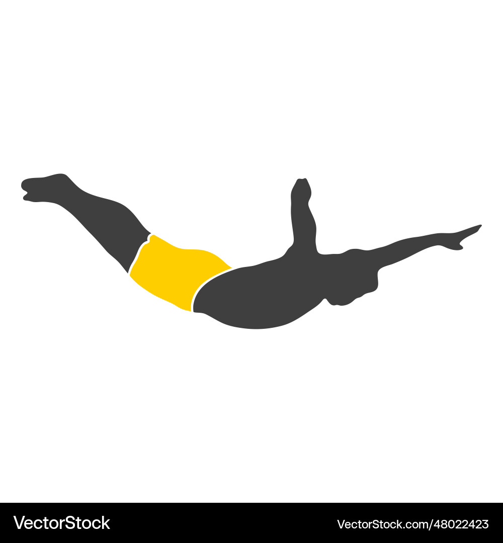 Cliff jumping silhouette Royalty Free Vector Image