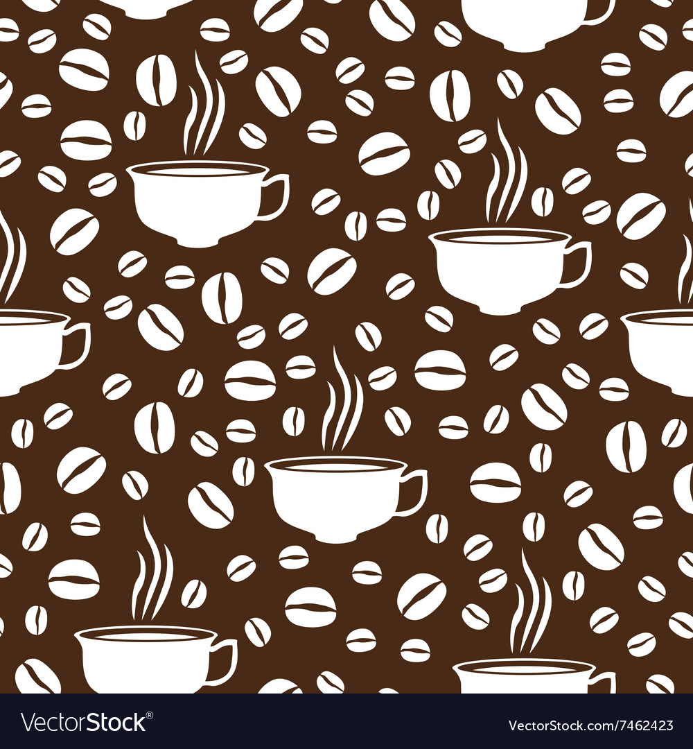 Coffee cap pattern brown Royalty Free Vector Image